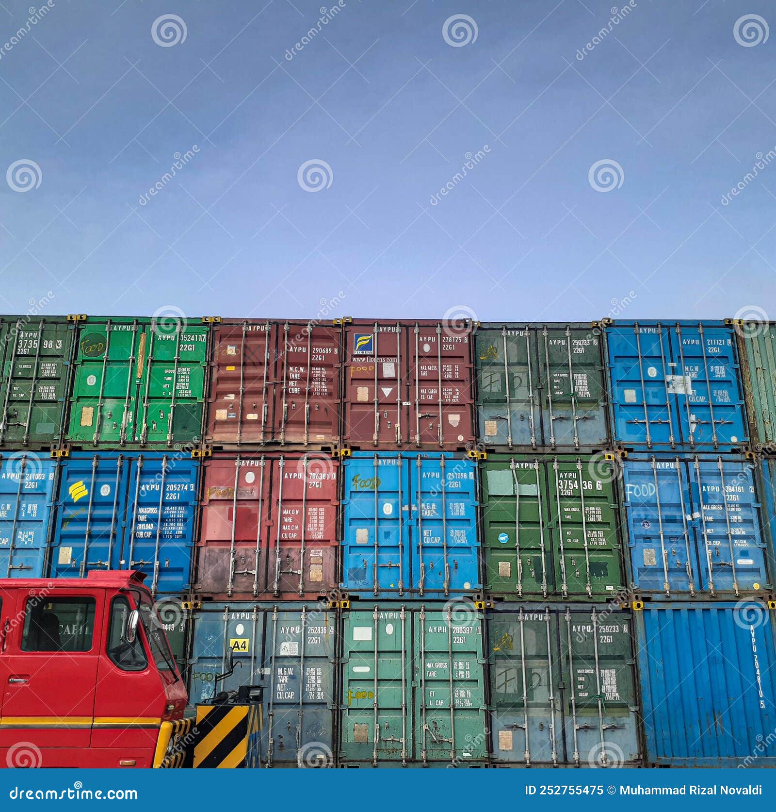 Pile Of Containers On Vertical Shape Editorial Photo | CartoonDealer ...