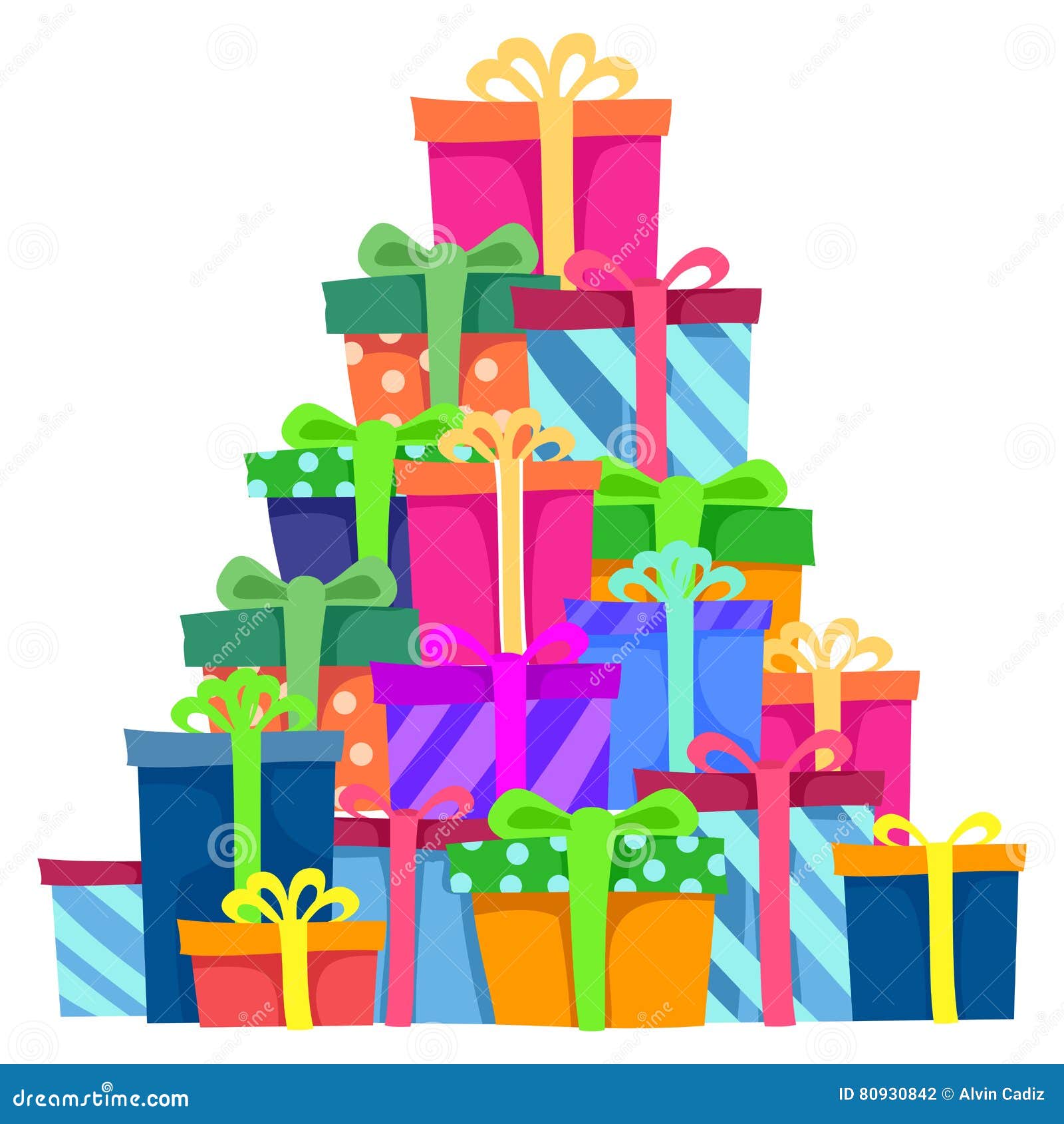 Pile of Colorful Gifts stock vector. Illustration of icon - 80930842