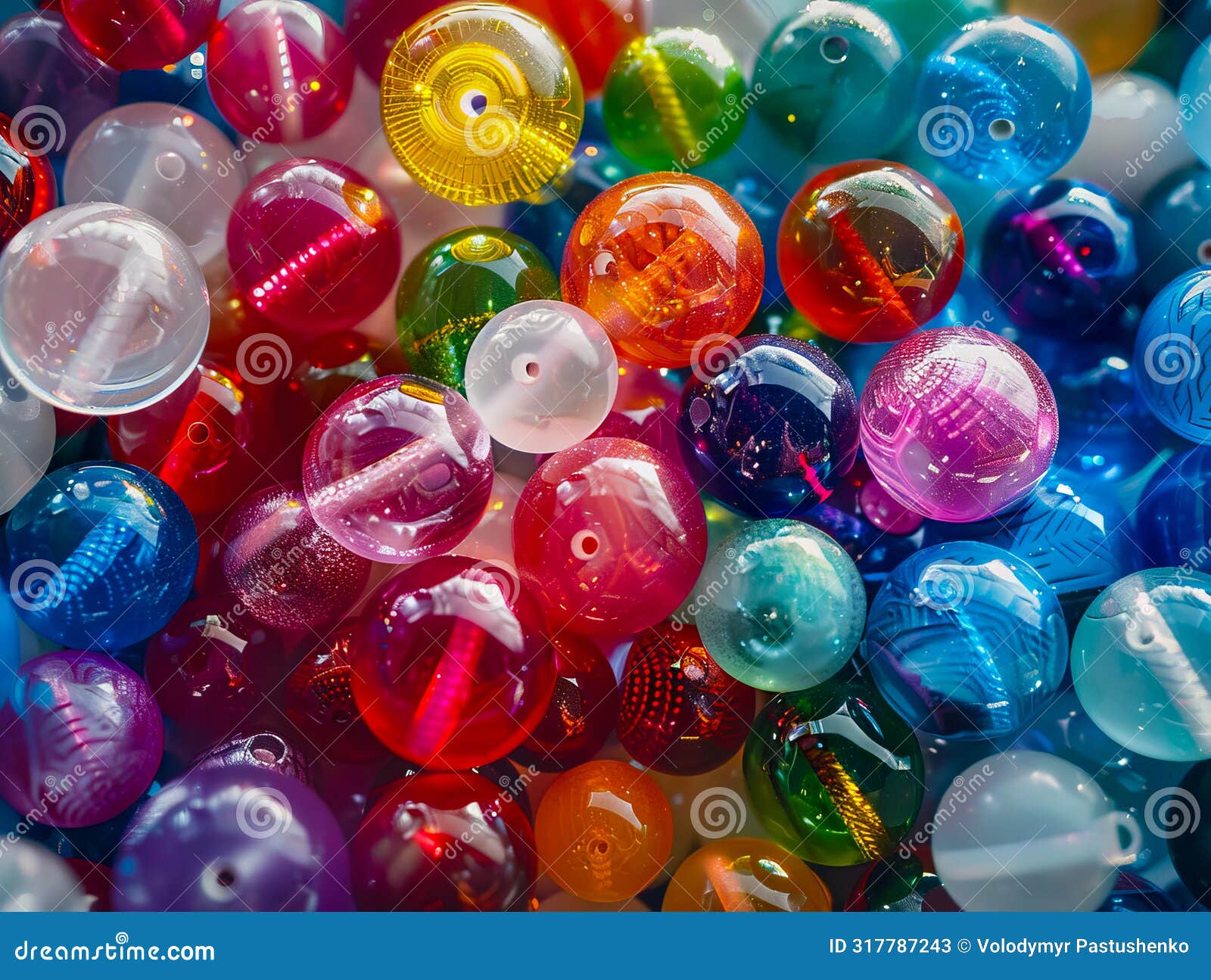 A Pile of Colorful Glass Beads Stock Image - Image of colors, sphere ...