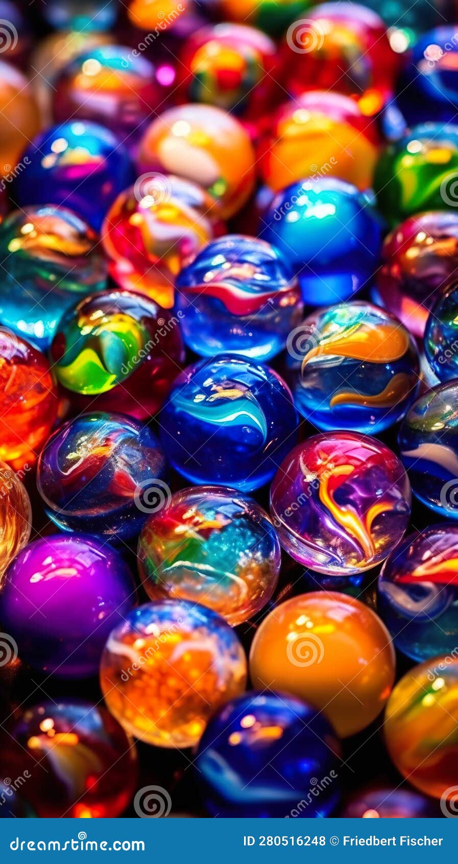 A Pile of Colorful Marbles Sitting on Top of a Table. Generative AI ...