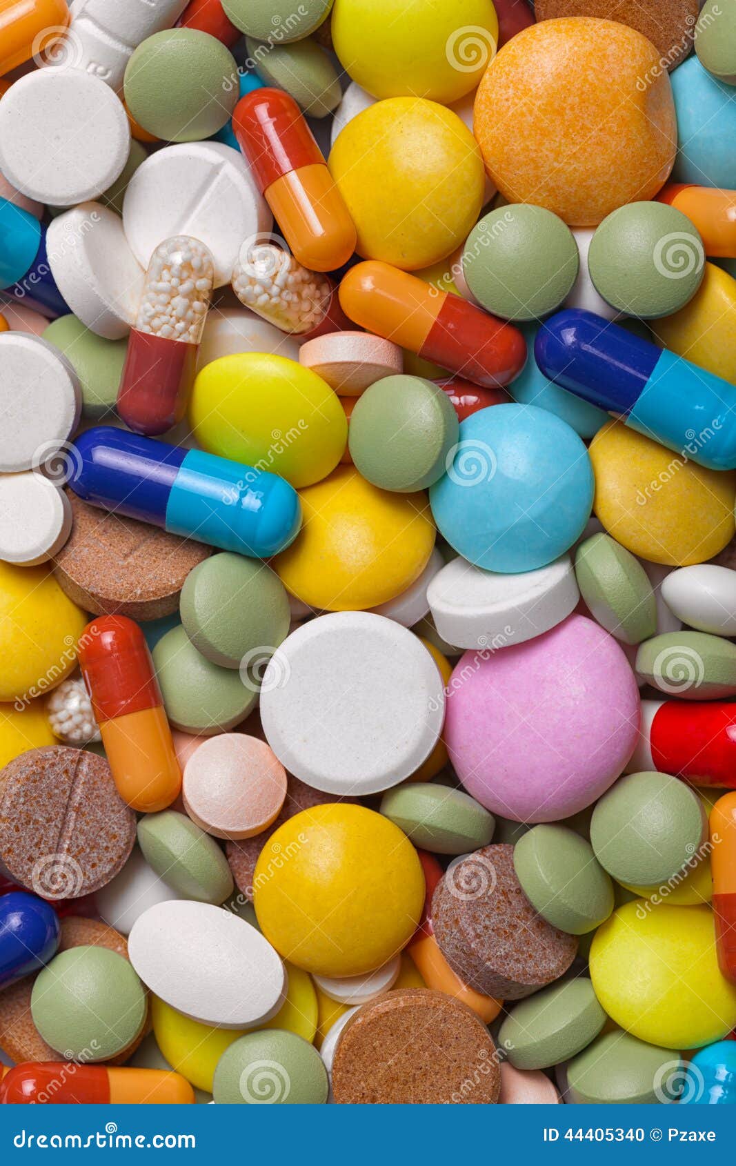 Pile of Colorful Medications Tablets - Medical Background Stock Photo ...