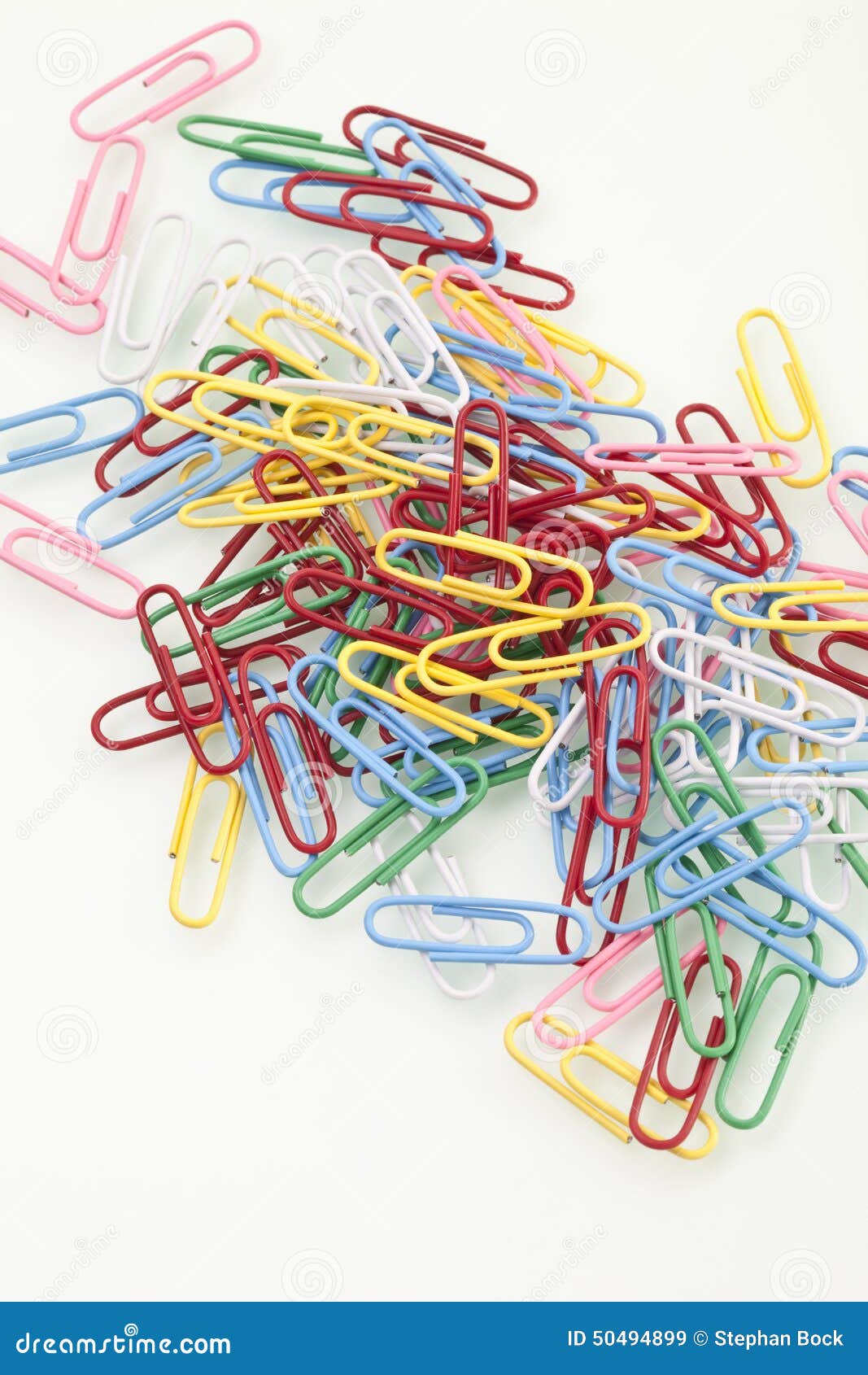 Pile of Colorful Paper Clips, Elevated View Stock Image - Image of ...