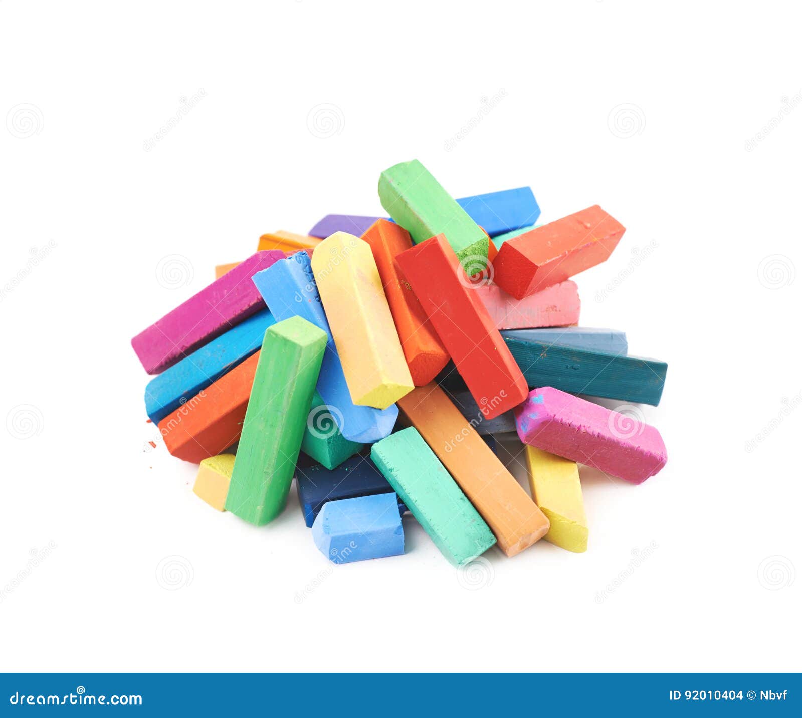 Pile of Colorful Pastel Crayon Chalks Isolated Stock Photo - Image of ...