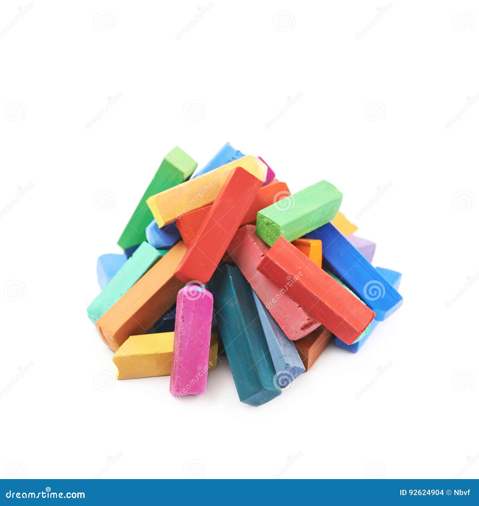 Pile of Colorful Pastel Crayon Chalks Isolated Stock Photo - Image of ...