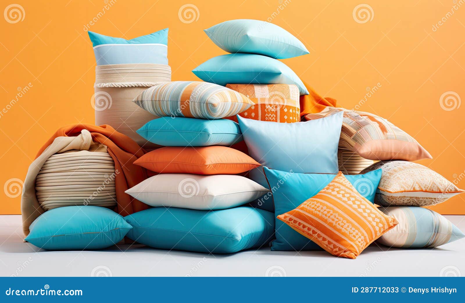 Photo of a Vibrant Stack of Pillows in Various Colors and Patterns ...