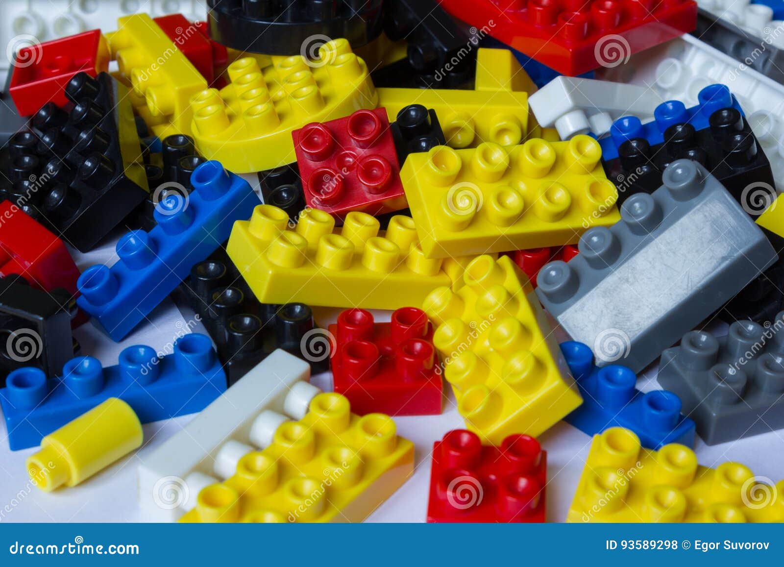 Pile of Colorful Plastic Blocks on White Stock Photo - Image of ...
