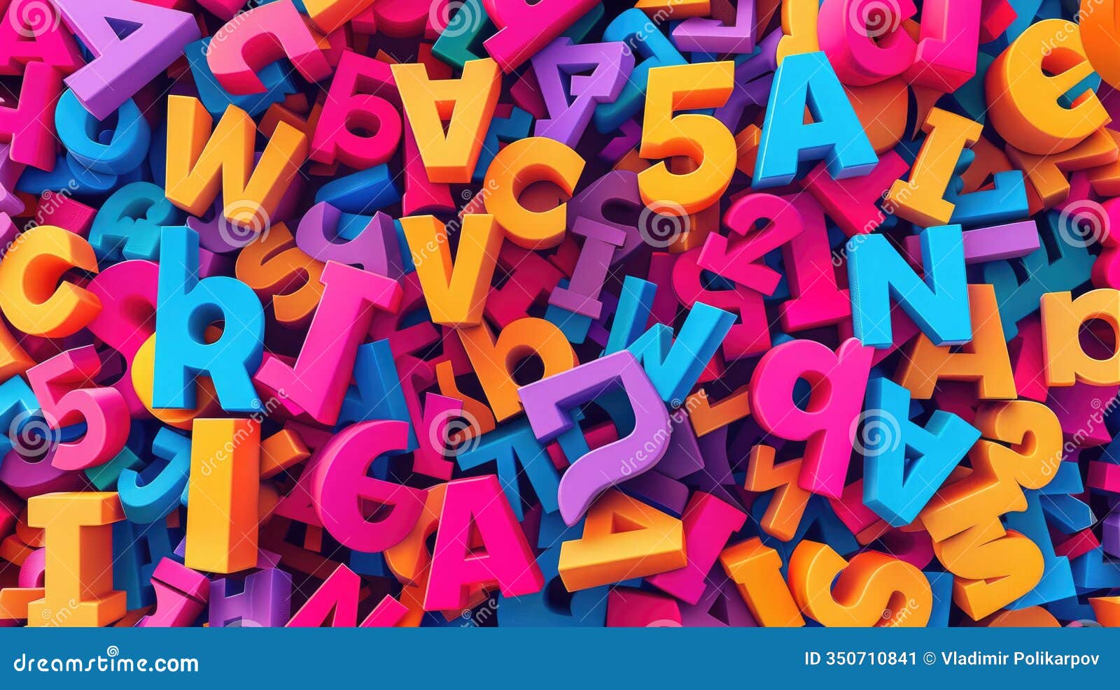 A Pile of Colorful Plastic Letters and Numbers. Suitable for ...
