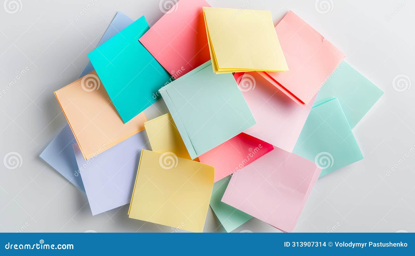 A Pile of Colorful Post it Notes on a White Surface. Generative AI ...