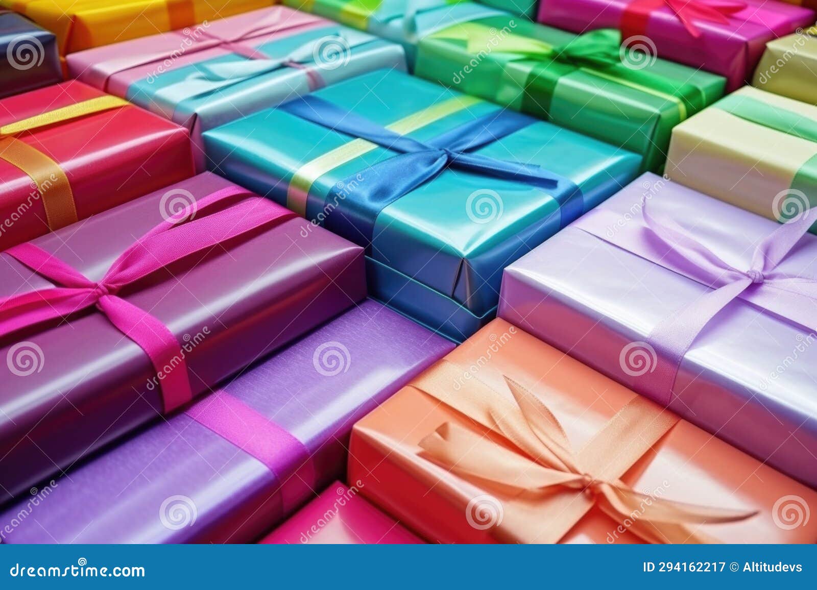 A Pile of Colorful Rectangular Gift Boxes Stock Illustration ...
