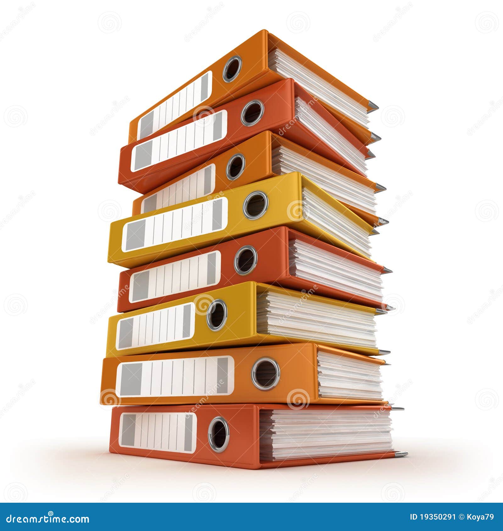 A Pile of Colorful Ring Binders Stock Illustration - Illustration of ...