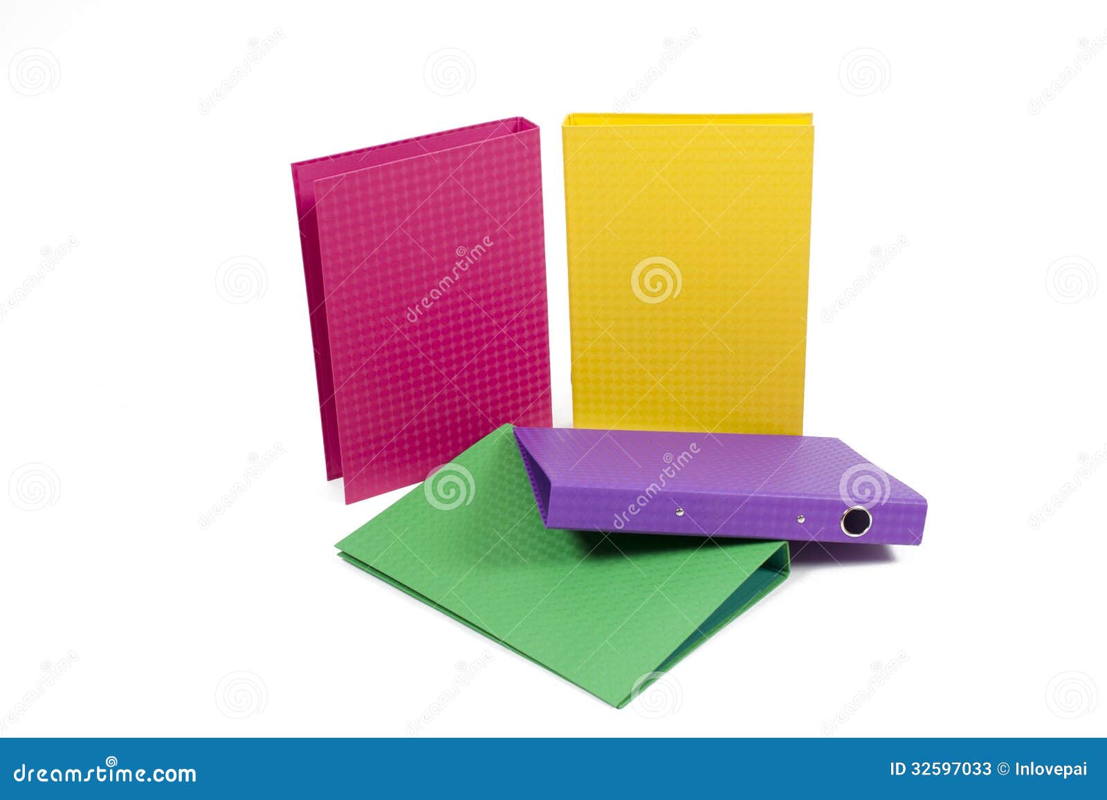 A Pile of Colorful Ring Binders Stock Image - Image of green, folder ...