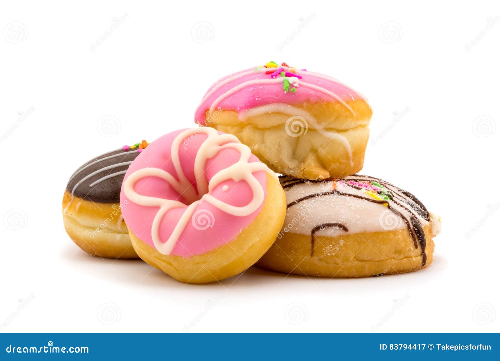 Pile Of 5 Doughnuts On A Dark Background Royalty-Free Stock Image ...