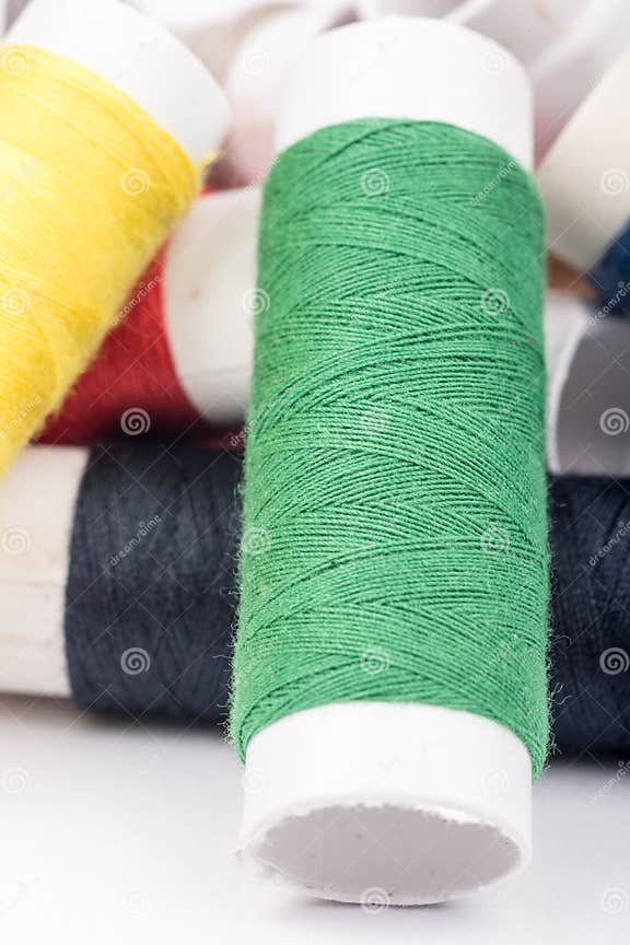 Pile of Colorful Threads Over White Background Stock Image - Image of ...