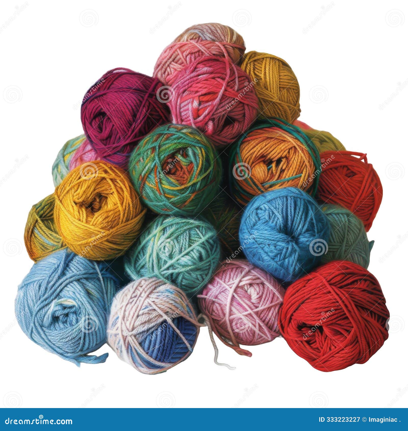 A Pile of Colorful Yarn Balls Stock Illustration - Illustration of ...