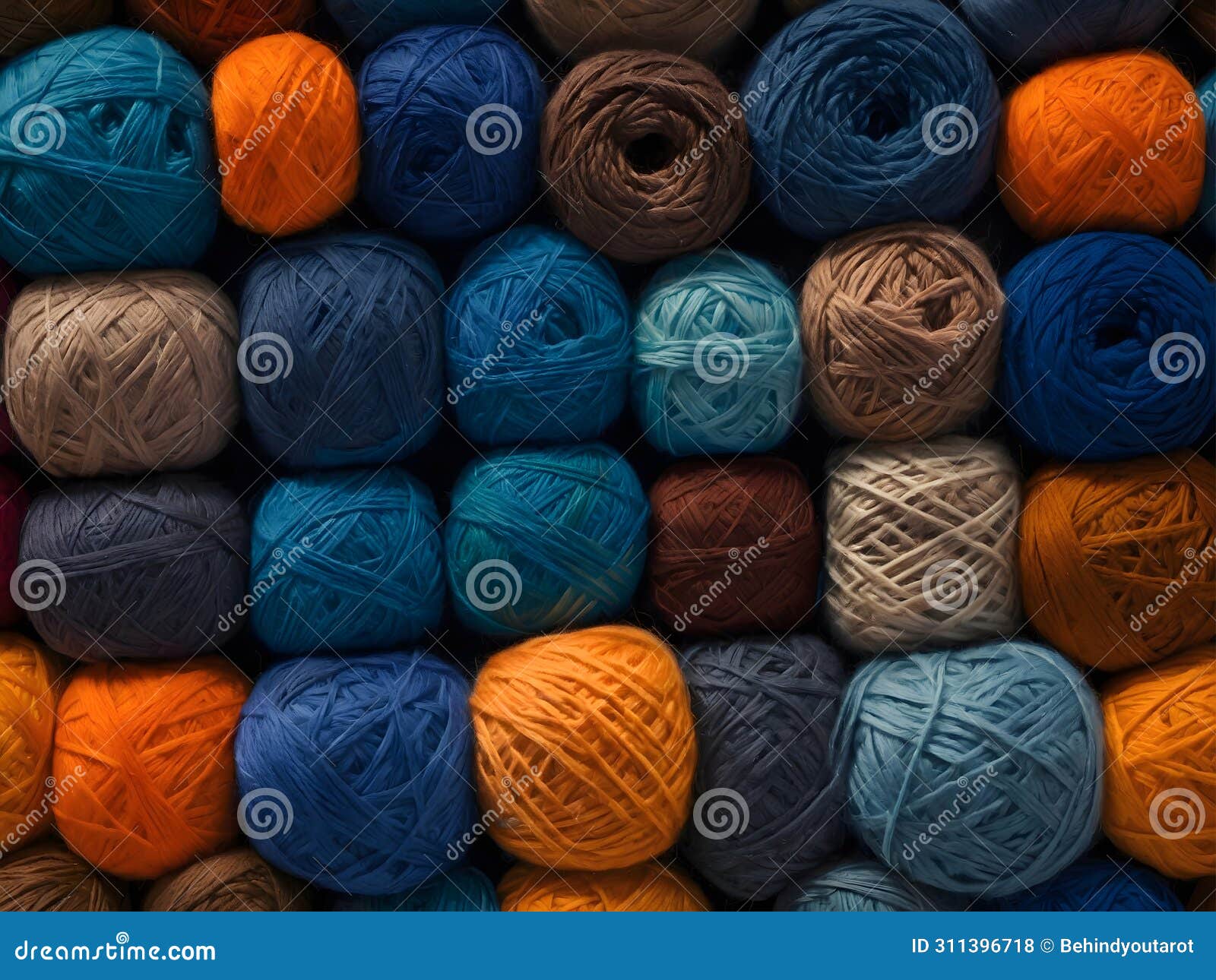 Pile of Colorful Yarn Balls in Various Sizes and Textures Stock ...