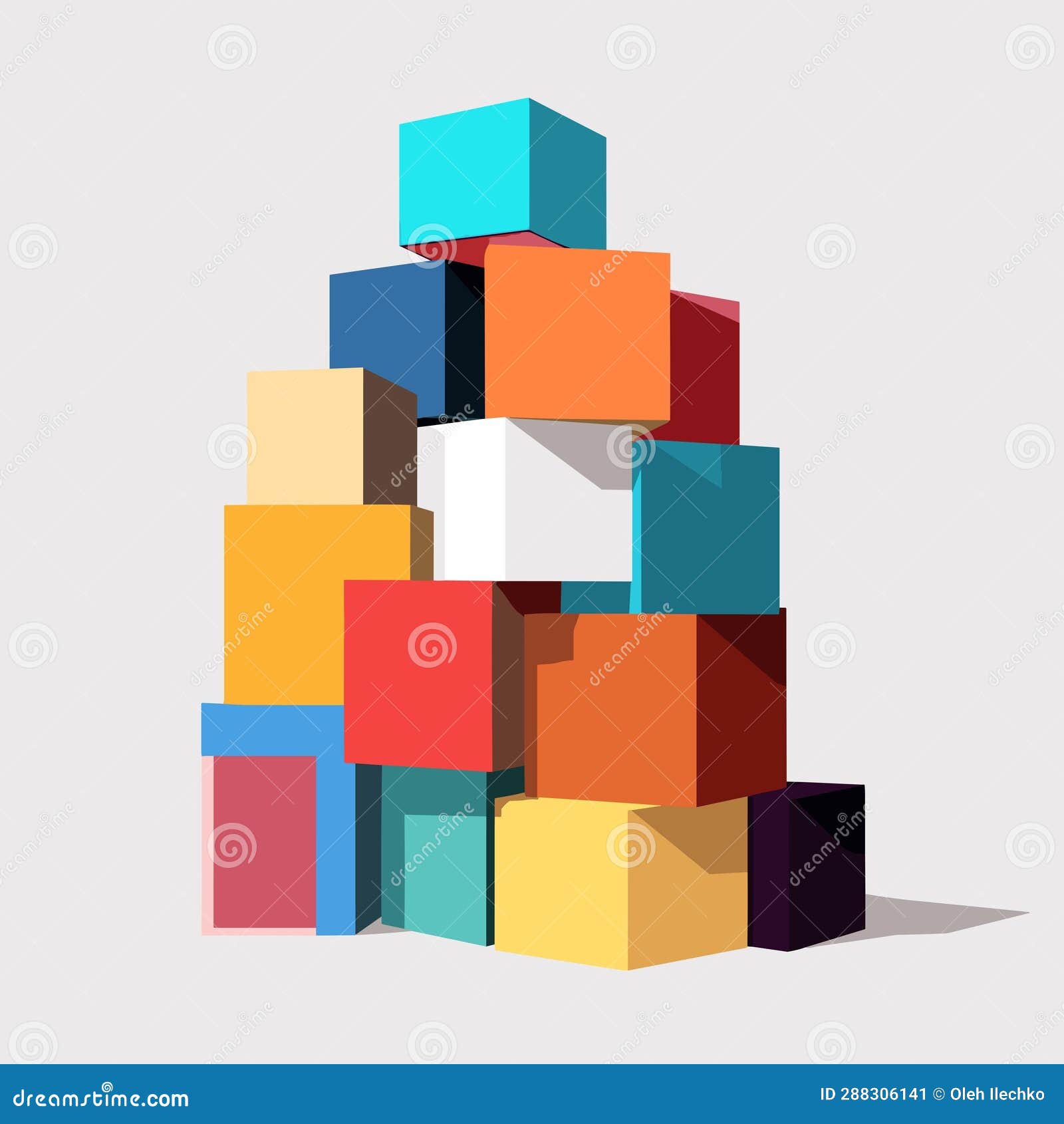 Pile of Colorfull Boxes Vector Flat Isolated Illustration Stock ...