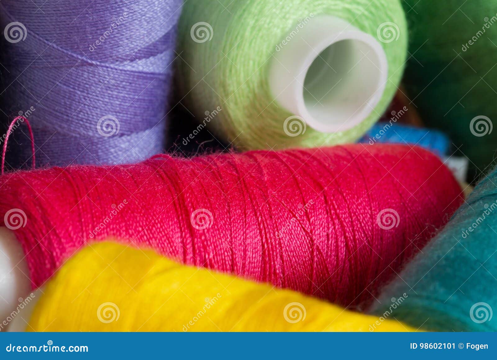 Pile of Coloured Bobbins of Thread Stock Image - Image of tools, roll ...