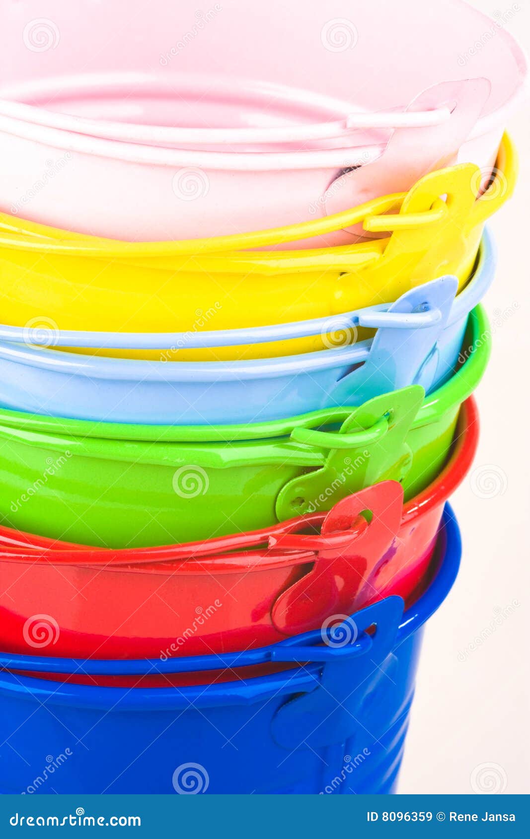Pile of coloured buckets stock image. Image of steel, bucket - 8096359