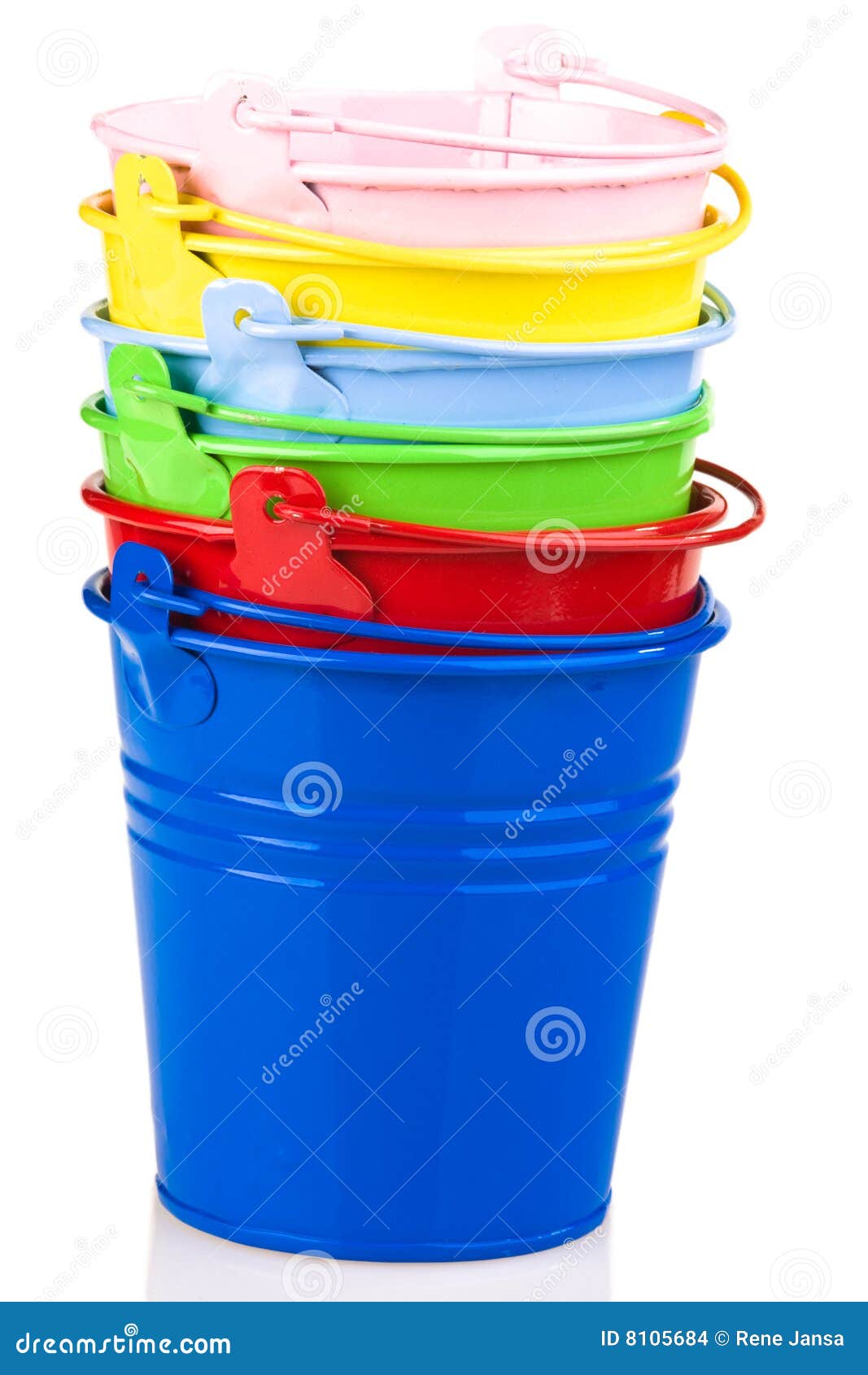 Coloured Buckets On The Floor Stock Photography | CartoonDealer.com ...