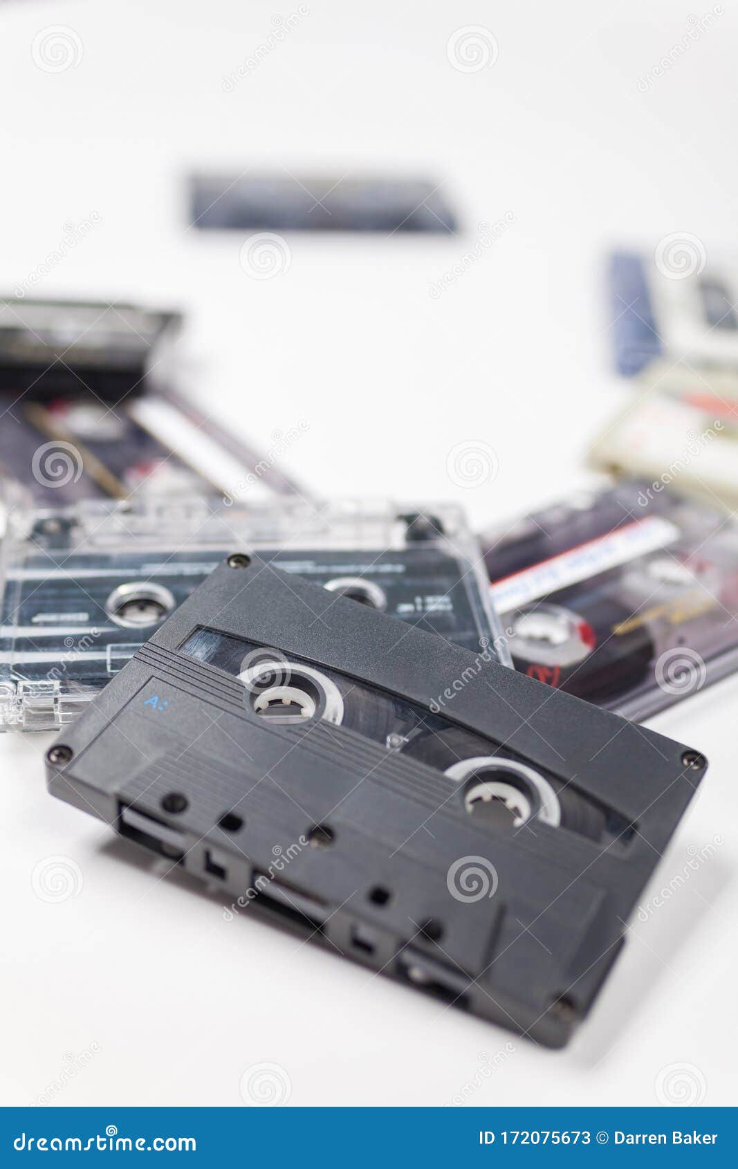 Pile of Compact Cassette Tapes Stock Image - Image of macro, background ...