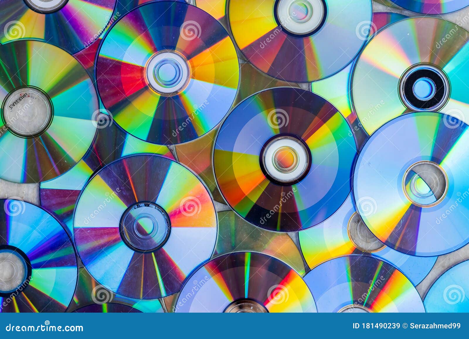 Pile of Compact Discs. Retro Technology Stock Image - Image of object ...