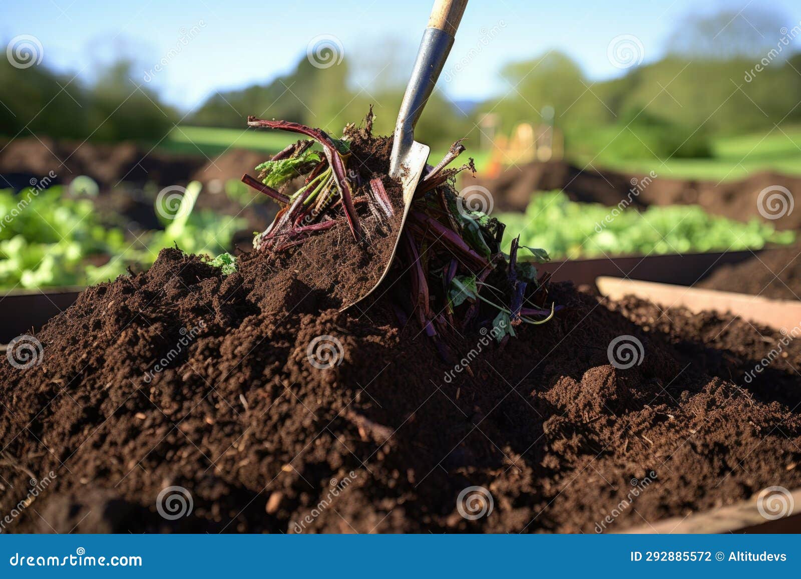 A Pile of Compost Being Turned with a Pitchfork Stock Photo - Image of ...