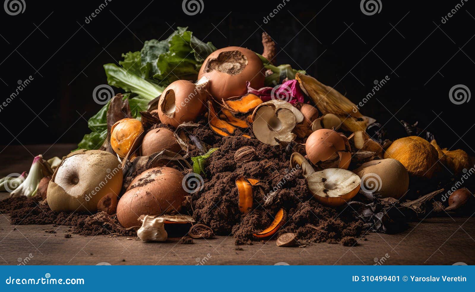 A Pile of Composted Food Scraps Showing the Process of Decomposition ...
