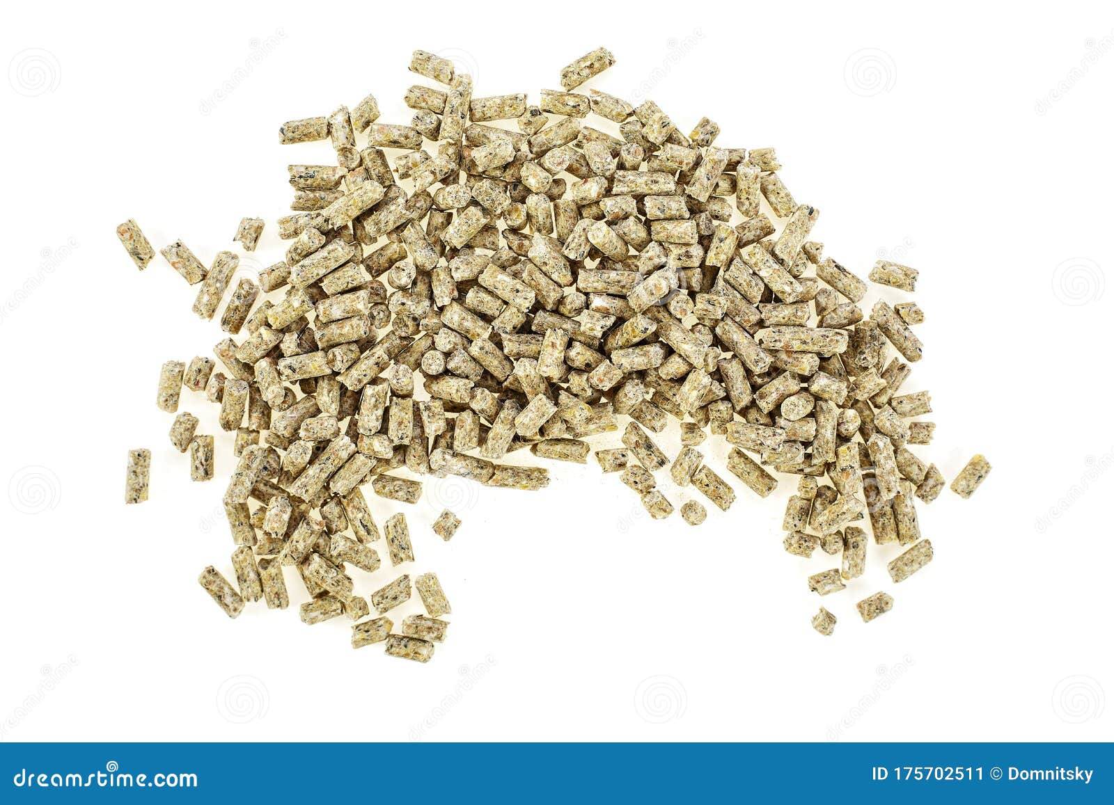 Pile of Compound Feed Pellets Isolated on White Background. Top View ...