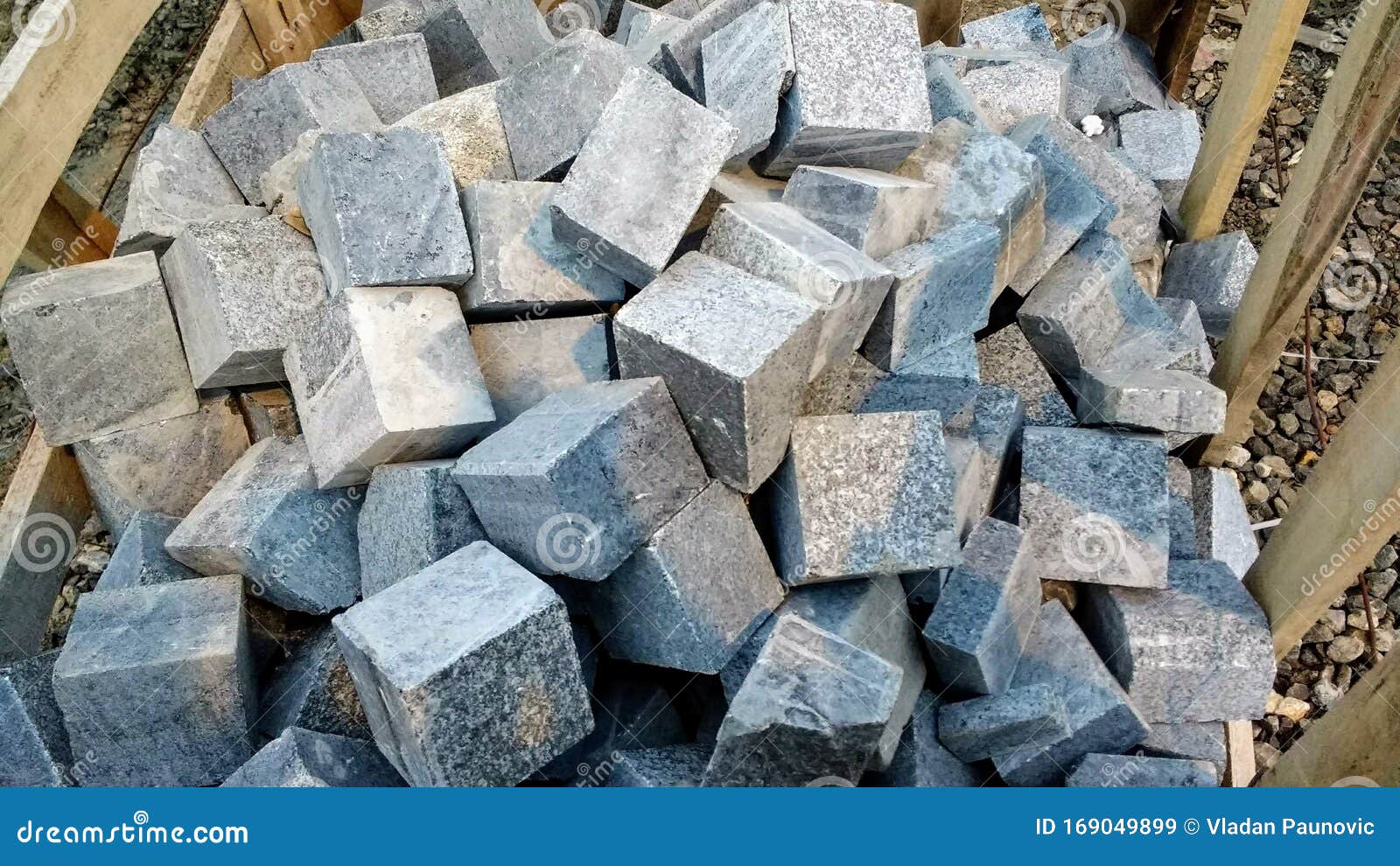 Pile of concrete cubes stock image. Image of work, objects - 169049899