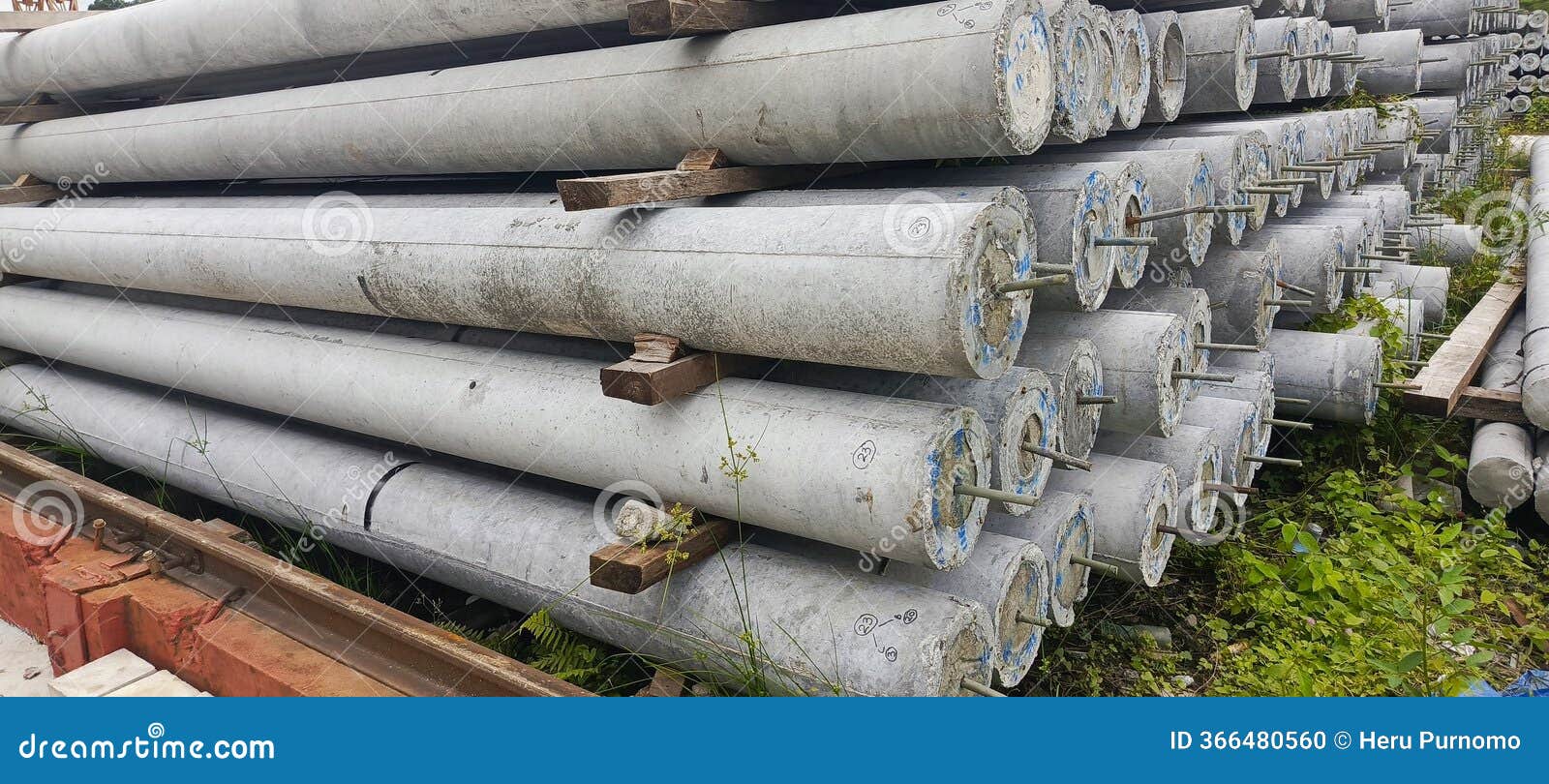 Concrete Electric Pole Piles Royalty-Free Stock Photo | CartoonDealer ...