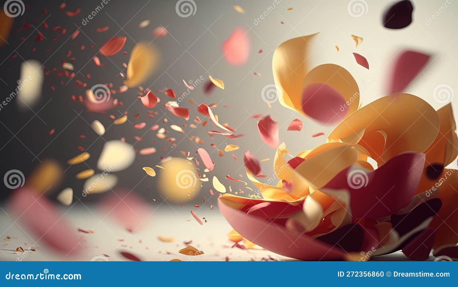 A Pile of Confetti Falling from a Pink Bowl Stock Illustration ...