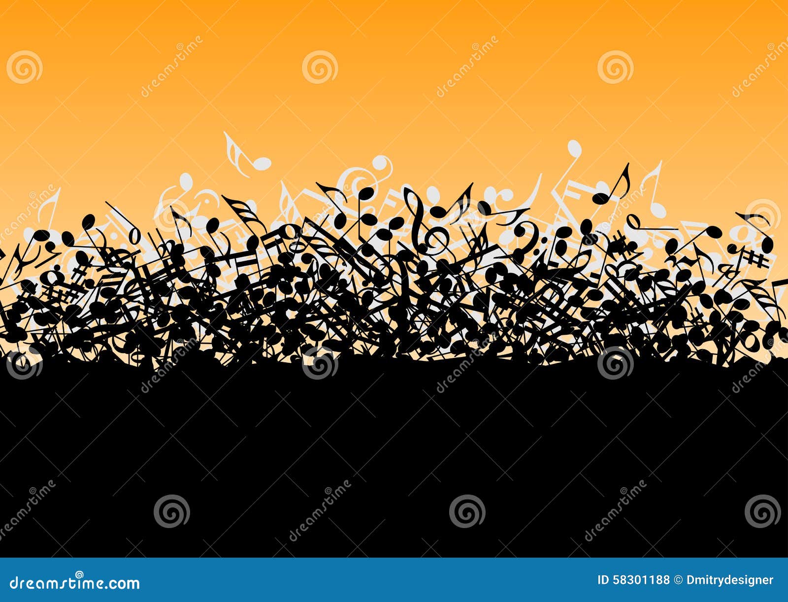 Pile Consisting of Musical Notes Stock Vector - Illustration of ...