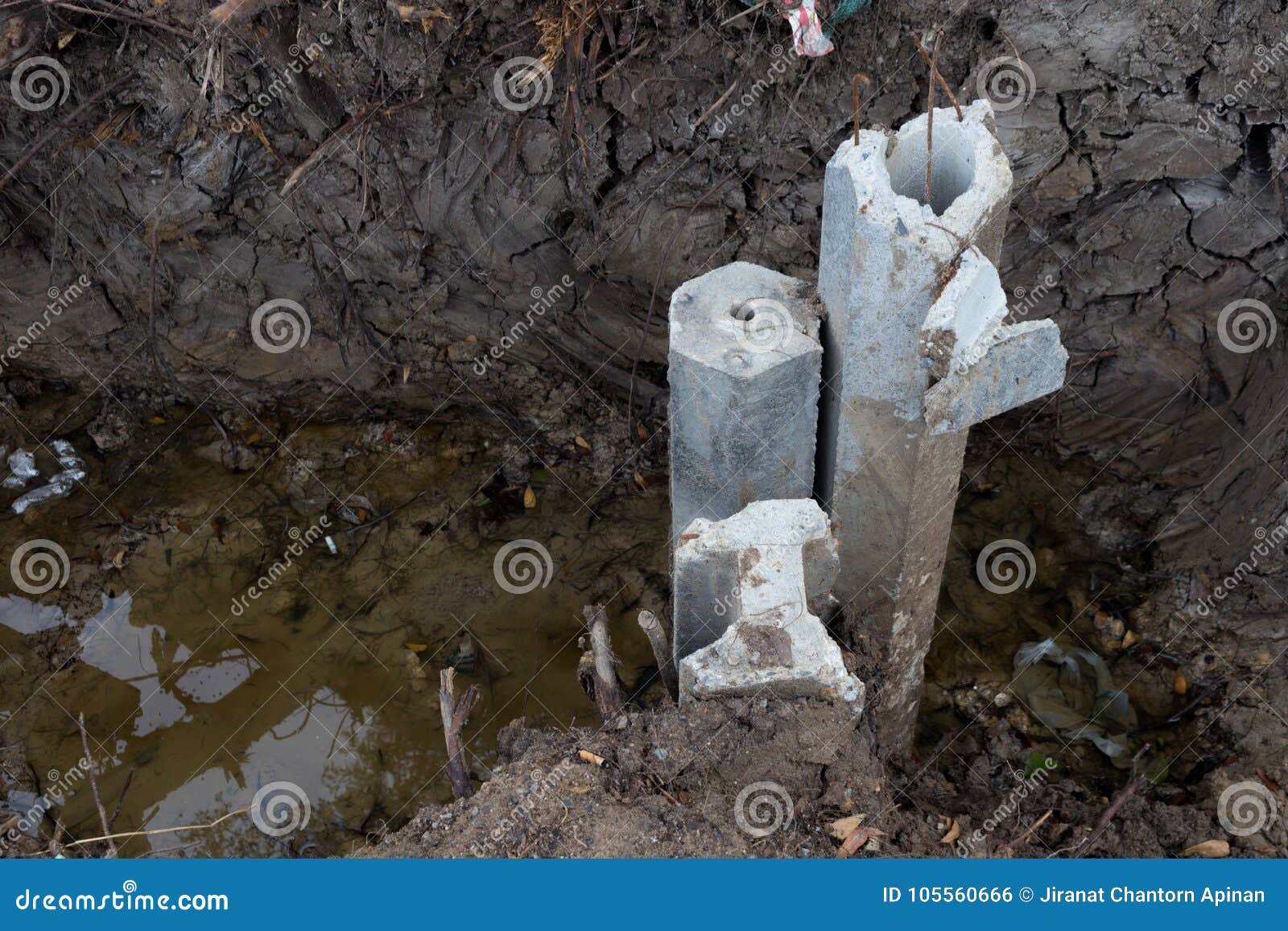 Pile of Construction in the Land Around with Clay Stock Photo - Image ...