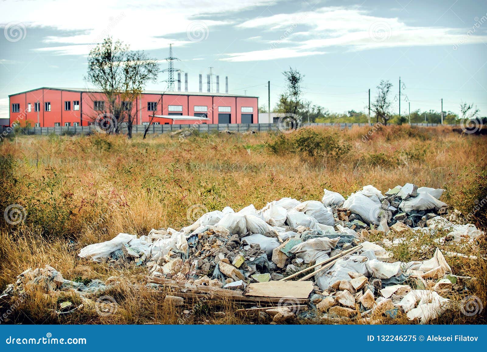 Pile of Construction Waste Environmental Pollution Stock Image - Image ...
