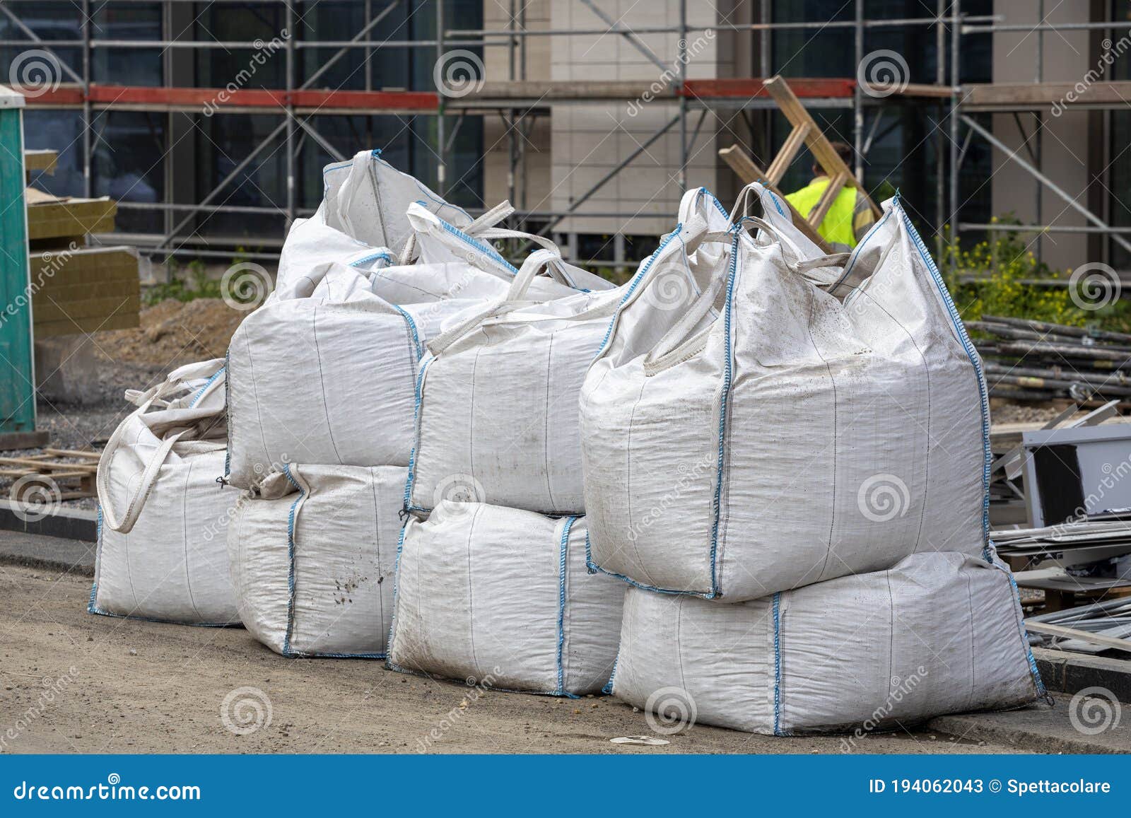 Pile of Construction Waste in Sacks Stock Image - Image of pollution ...