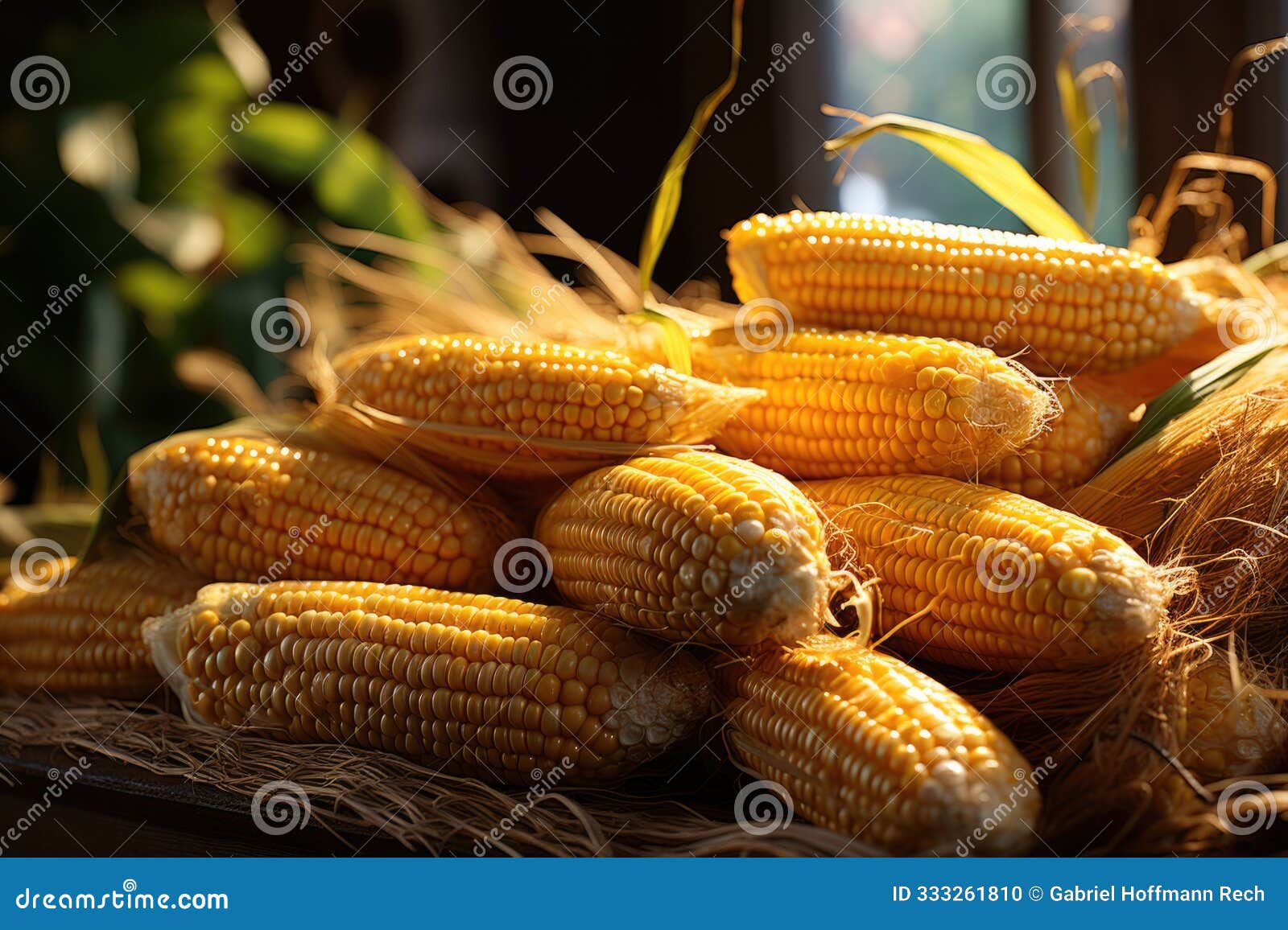 A Pile of Corn Ears with Corn Grains Nex Stock Illustration ...
