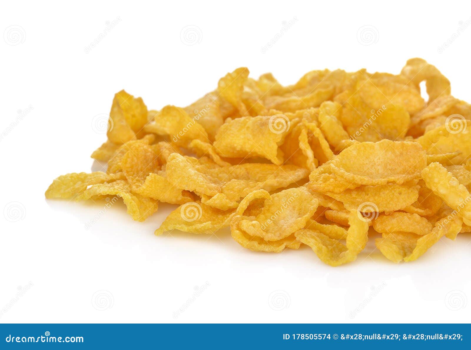 Pile Of Corn Flakes, Isolated On White Background. Stock Photo ...