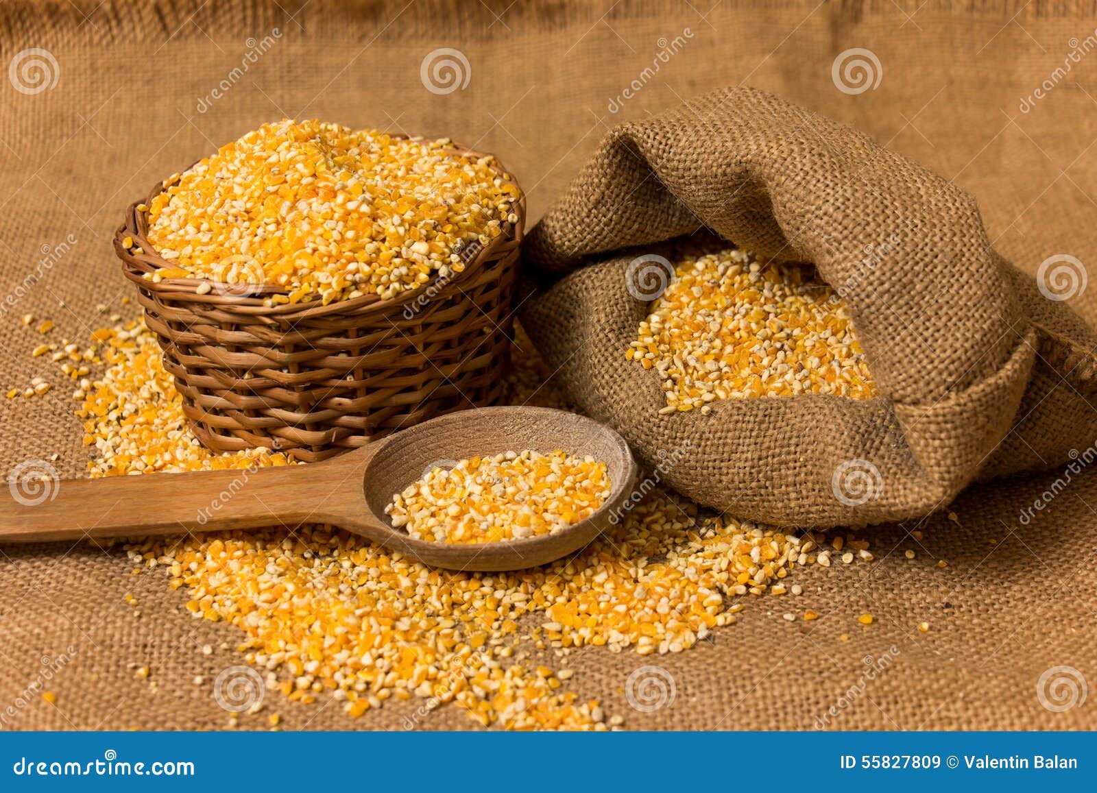 Pile of Corn Grits stock image. Image of cereal, diet - 55827809