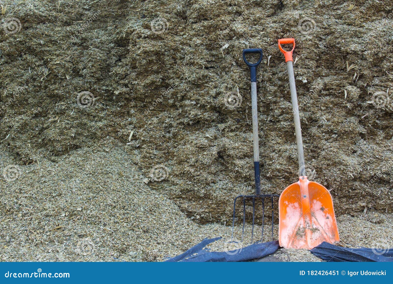 A Pile of Corn Straw with Sawdust. Stock Image - Image of stack, pile ...
