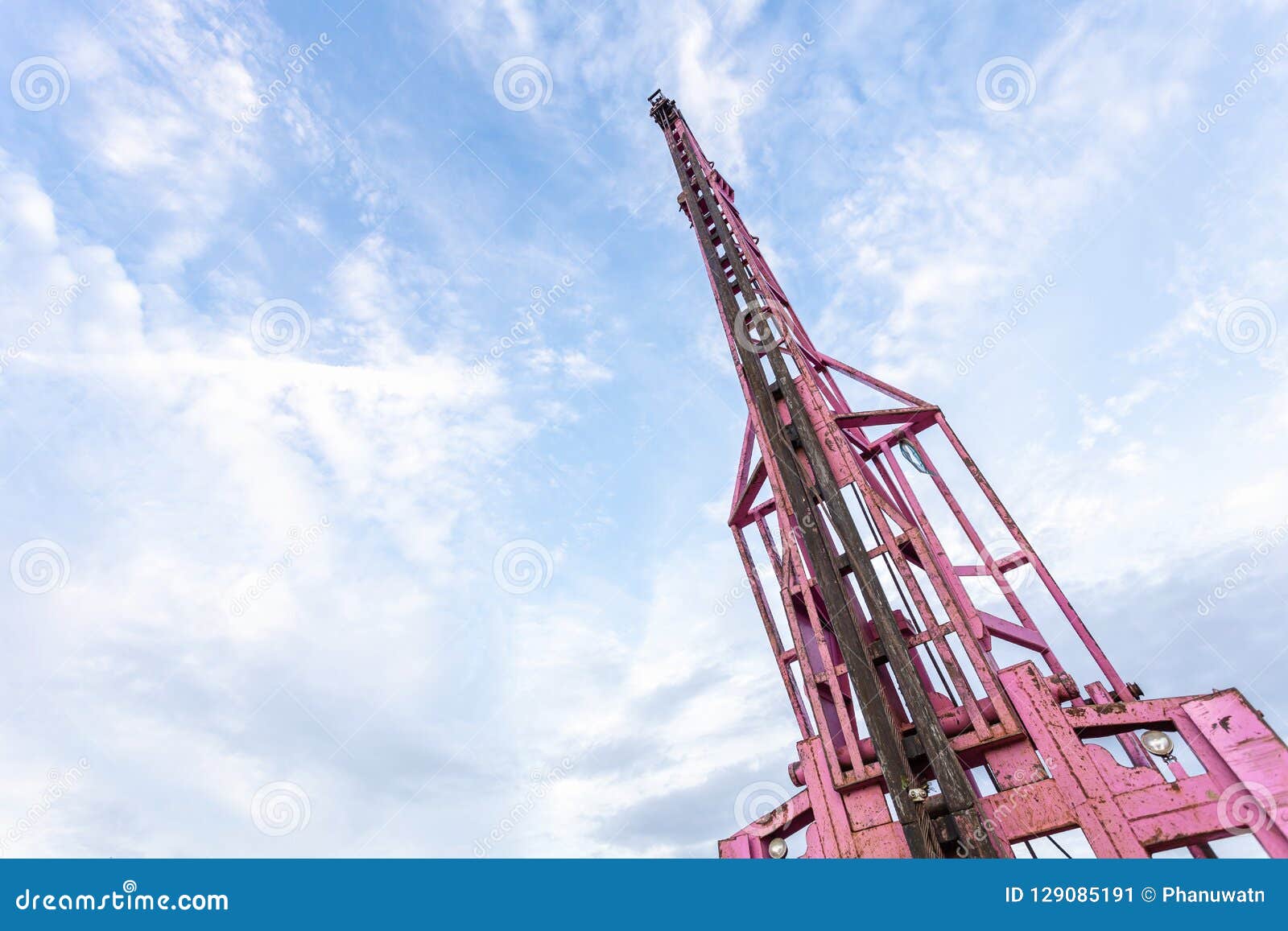 Pile Crane or Pile Driven Machine Set Up in Construction Site Stock ...