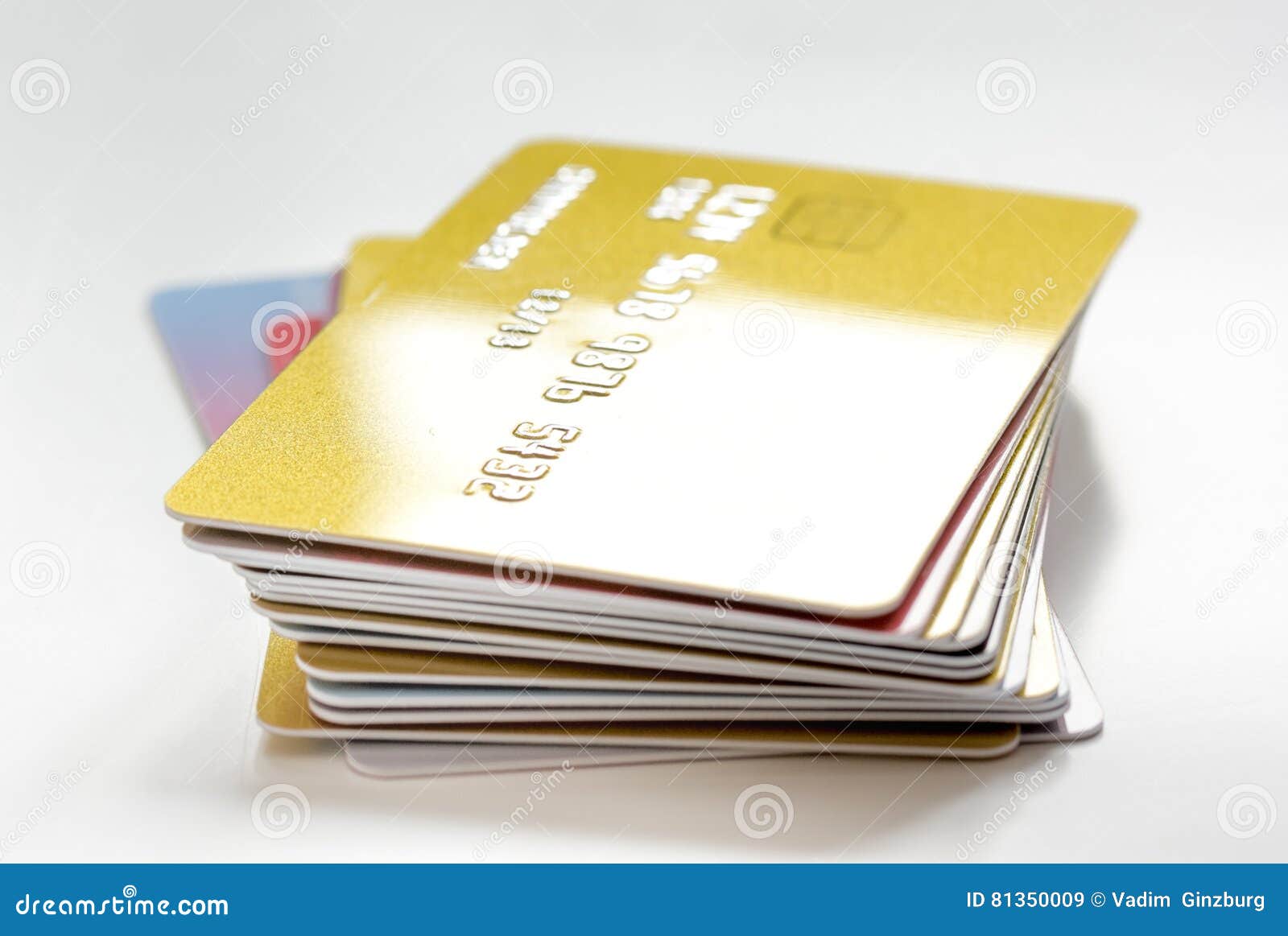 Pile of Credit Cards on White Background Stock Image - Image of banking ...