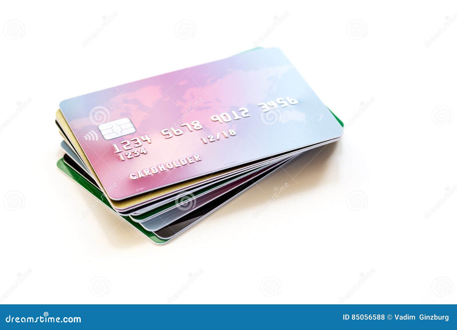 Pile of Credit Cards on White Background Editorial Stock Photo - Image ...