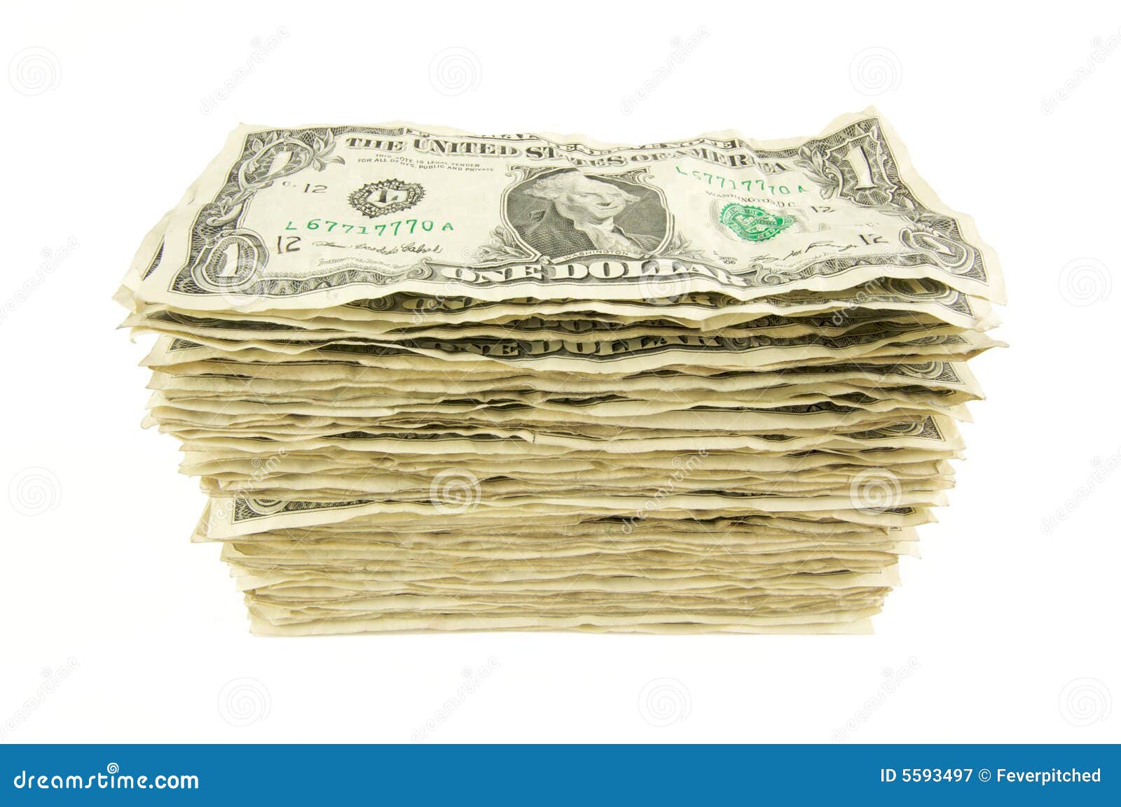 Pile of Crumpled Dollar Bills Stock Image - Image of asset, declining ...