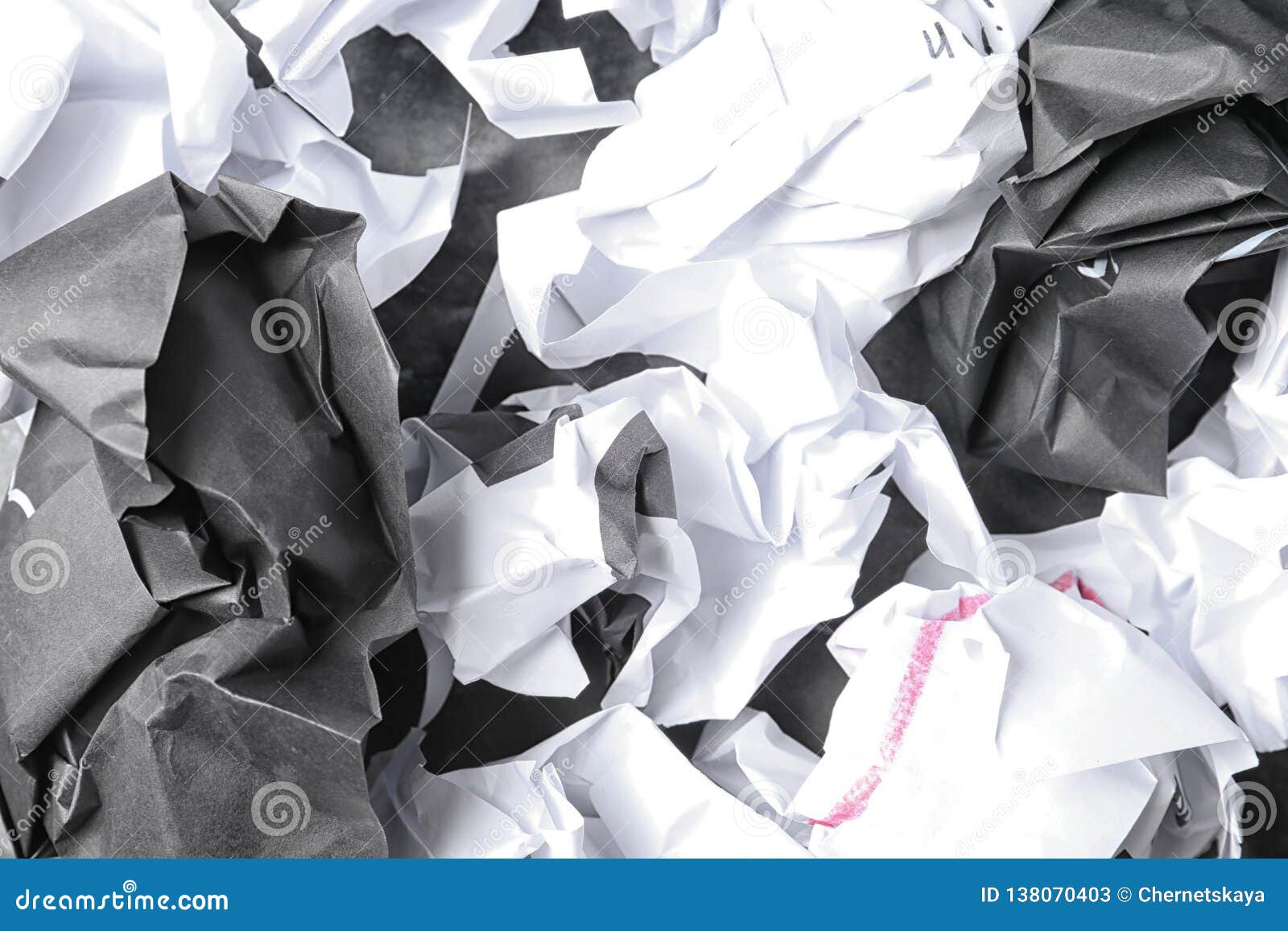 Pile of Crumpled Paper As Background, Top View. Stock Image - Image of ...