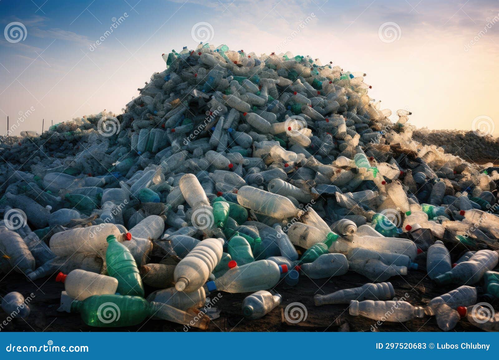 Pile of Crumpled Plastic Bottles. Waste Dump Stock Illustration ...