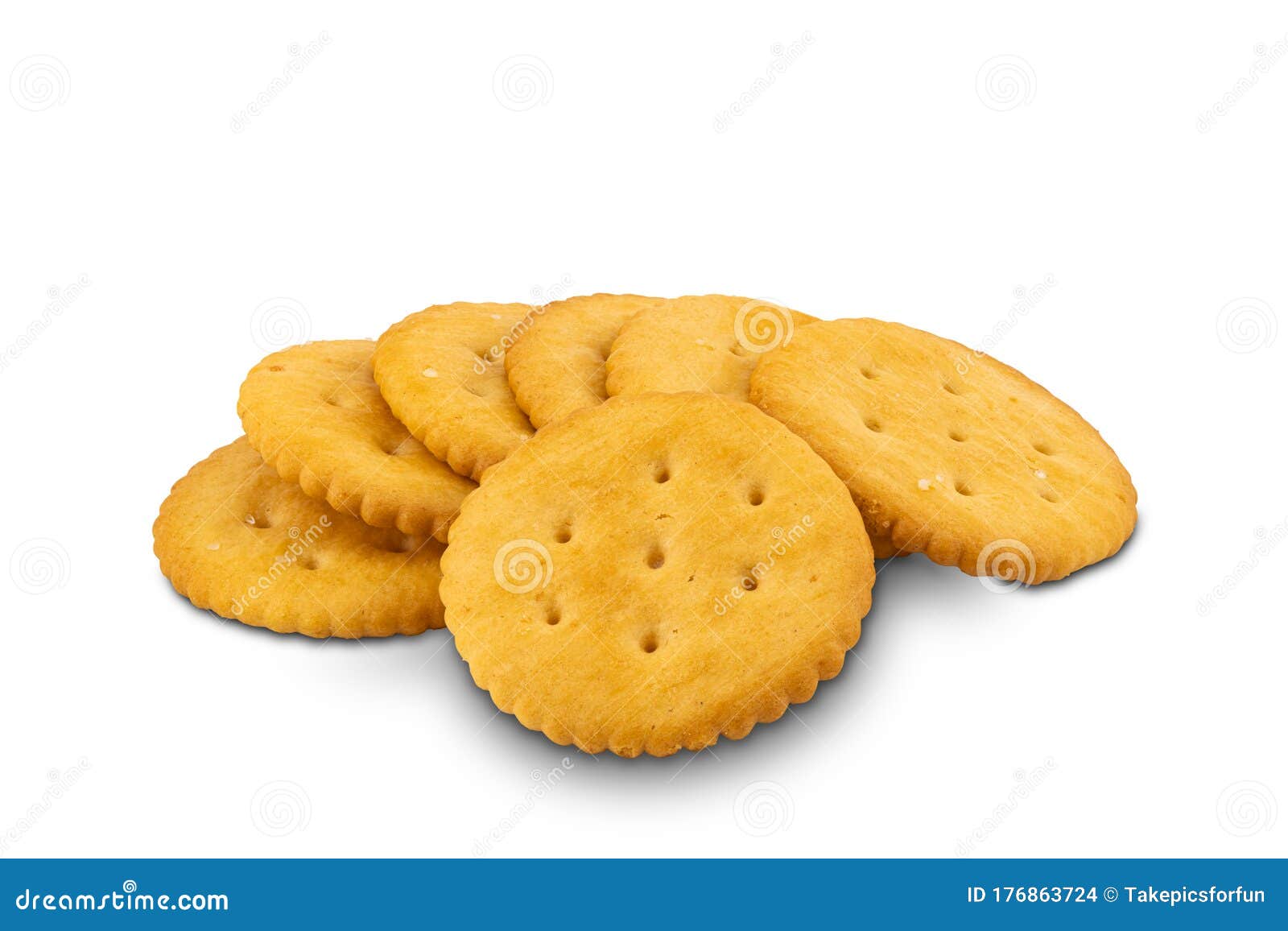 Pile of Crunchy Round Crackers Stock Photo - Image of background, baked ...