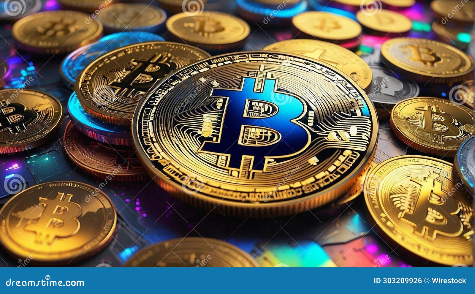 A Pile of Crypt Coins is Shown in this Image Illustration Stock ...