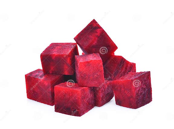 Pile of Cube Beetroot Isolated on White Stock Image - Image of brown ...