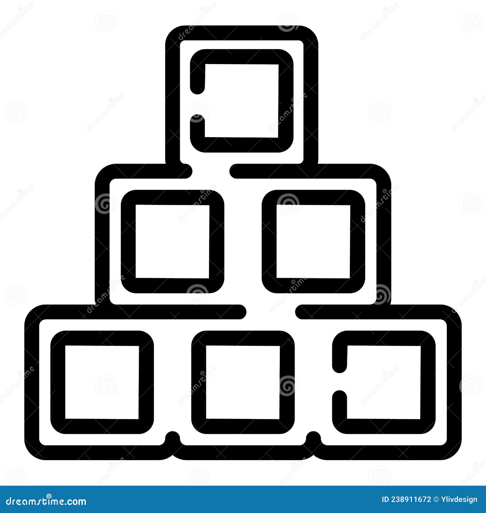 Pile Cubes Icon Outline Vector. Cube Build Stock Illustration ...