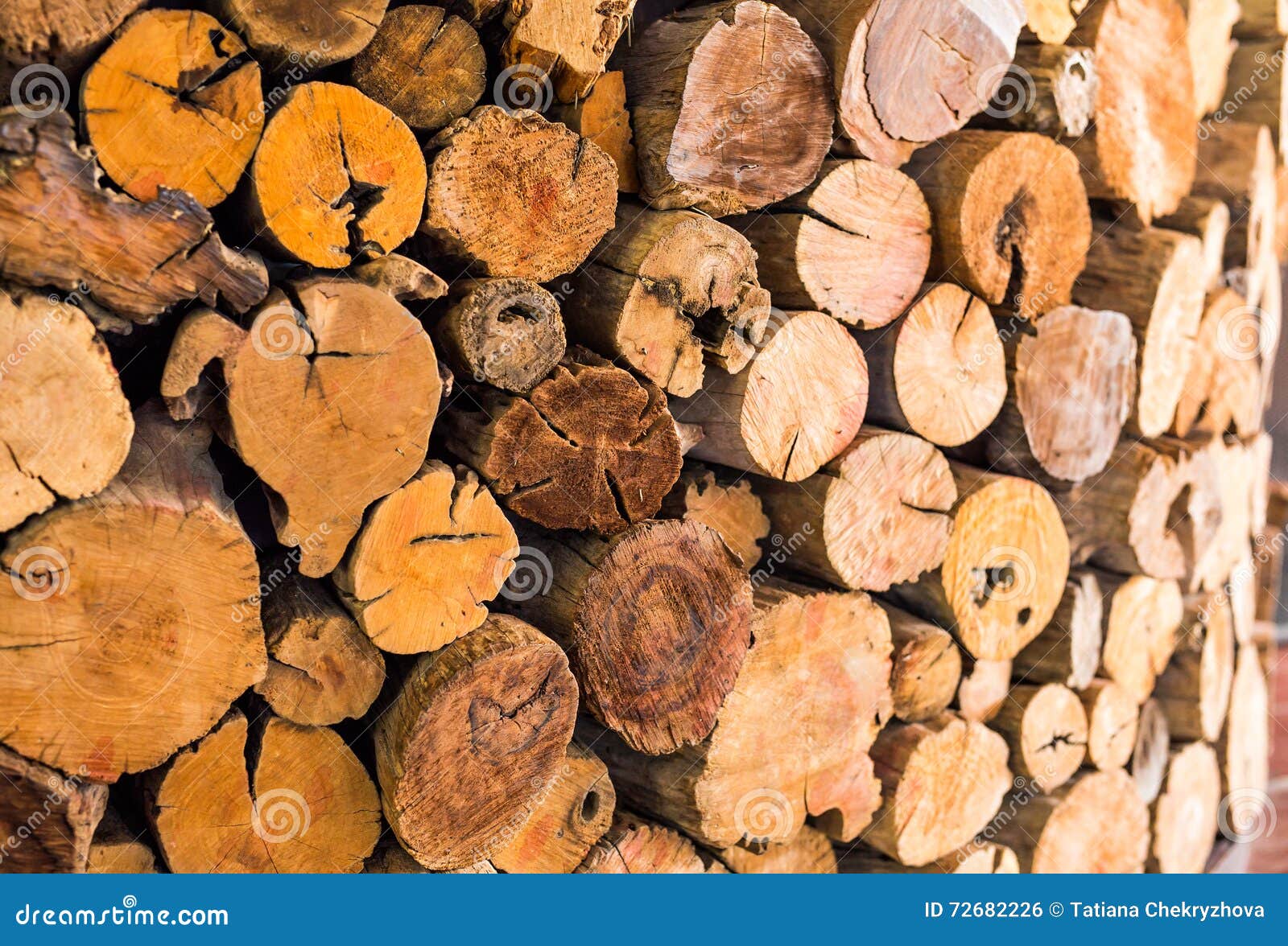 Pile Of Cut Wood Stump Log Texture Used As Background Stock Photo ...